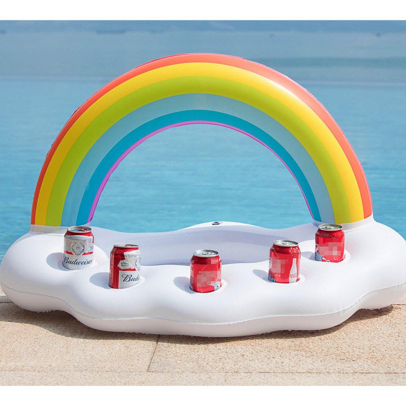 Priyet Rainbow Cloud Pool Inflatable Cooler, Drink Floating Refrigerator | Wayfair